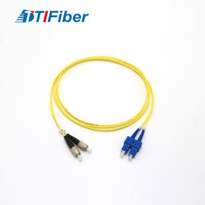 China Light Weight SM Duplex Fiber Optic Patch Cord resistant to pulls, strains and impacts during installation. for sale