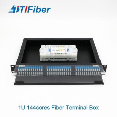China LC Connector 1U Fiber Optic Patch Panel Wiht Cold Rolled Steel for sale