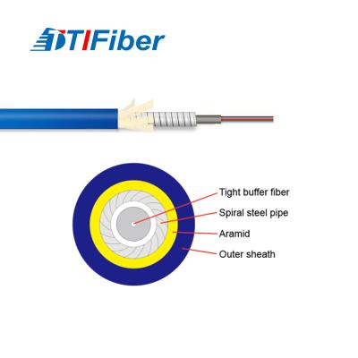 China Simplex indoor Armored Fiber Optical Cable With LSZH High Strength Tensile for sale