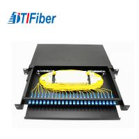 China 1U 24 Core ODF Fiber Optic Terminal Box Rack Mounted Sliding Type for sale