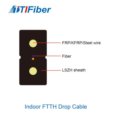 China FTTH Fiber Optic Cable With Low Smoke Halogen Free Flame Retardant Sheath for sale