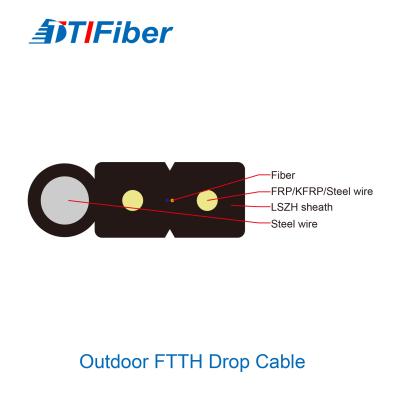 China GJYXCH GJYXFCH GJYXFCJH GJYXFCDH FTTH Fiber Cable 2 Cores Self Supporting for sale