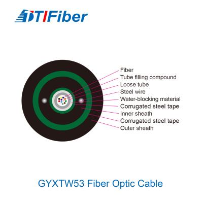 China GYXTW53 Ourdoor optical fiber Cable Double Sheat Steel Wire for sale