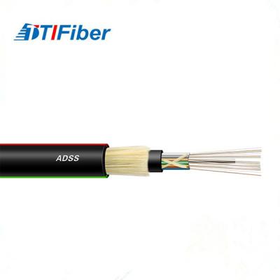 China G652D ADSS Aerial Fiber Optic Cable Self Supporting 24cores 100m Span for sale
