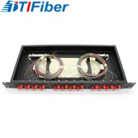 China FO ODF 19'' Rack Mount Splicing Fiber Optic Patch Panel 12 / 24 Port for sale