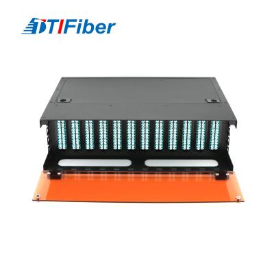 China 144 / 288 Cores Fiber Optic Patch Panel 19 Inch 3U Rack Mounted for sale