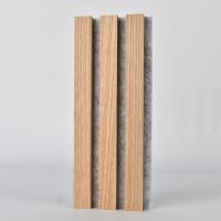 China 2400mm Natural Oak Acoustic Slat Wood Wall Panels With Black Grey Felt Backing for sale
