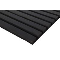 China Black Color Acoustic Wood Slat Panels Polyester Fiber MDF For Hotel Decor for sale