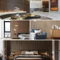 China Veneer Banding Acoustic Wood Slat Panels 2400mm Wood Slat Wall Tiles Customized for sale