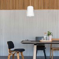 China High NRC MDF Acoustic Wood Slat Panels , Office Slatted Wood Acoustic Panels for sale
