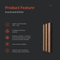 China Natural Veneer Slatted Wood Acoustic Panels HDF Materials Sound Proof CE FSC for sale