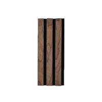 China Three Side Wood Veneer Slat Wall Acoustic Panel Walnut E0 Grade 21mm Thick for sale
