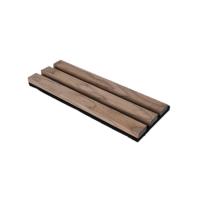 China Three Side Wood Veneer Slat Wall Acoustic Panel Walnut E0 Grade 21mm Thick for sale