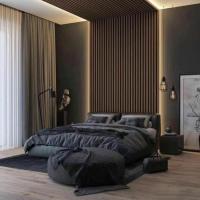 China Black Oak Acoustic Wooden Slat Wall Panels 600x2400mm 0.85 NRC Sound Absorption for sale