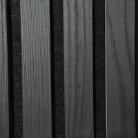 China Black Color Acoustic Wood Slat Panels Polyester Fiber MDF For Hotel Decor for sale