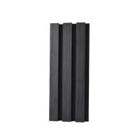China Black Color Acoustic Wood Slat Panels Polyester Fiber MDF For Hotel Decor for sale