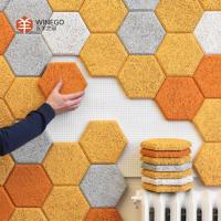 China High Impact Resistance Wood Wool Acoustic Wall Panels Hexagon Shape For Hotel Decor for sale