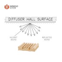 China Solid Wood QRD Acoustic Diffuser Panels PU Painting Finish Natural Wood Color for sale