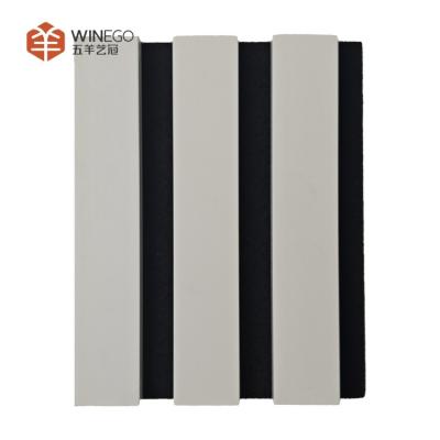 China Elegant Wood Slat Acoustic Panels With Wood Grain Texture For Living Room for sale