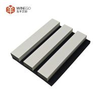 China Elegant Wood Slat Acoustic Panels With Wood Grain Texture For Living Room for sale