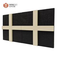 China Artistic Geometric PET 3D Wood Slat Acoustic Wall Panels with Painted for sale