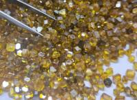 China MCD Mono Crystalline Diamond Dodecahedron/Tower Shaped 0.25-0.6ct Yellow Rough Industrial Diamond for sale