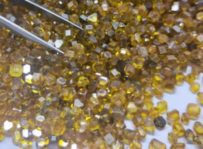 China MCD Mono Crystalline Diamond Dodecahedron/Tower Shaped 0.25-0.6ct Yellow Rough Industrial Diamond for sale