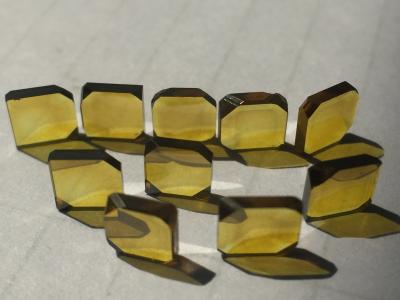 China JSD23 MCD Yellow Diamond Plates 2.0-6.5mm Near Square Shape with 1.1mm Thickness for Precision Machining for sale
