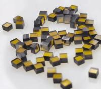 China HPHT Mono Crystal Diamond Cubic 1.5x1.5x1.5mm Yellow for Cutting Tools and CVD Seeds for sale