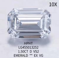 China 1.5 Carat D Color VS2 Clarity Emerald Cut HPHT Lab Grown Diamond for Jewelry Manufacturing for sale