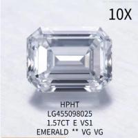 China 1.57 Ct E VS1 Emerald Cut HPHT Lab Grown Diamond - VG Cut Quality for Jewelry Manufacturing for sale