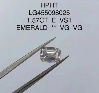 China 1.57 Ct E VS1 Emerald Cut HPHT Lab Grown Diamond - VG Cut Quality for Jewelry Manufacturing for sale