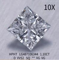 China 1.1 Carat Princess Cut Lab Grown Diamond - D Color VVS2 Clarity HPHT Synthetic Gemstone for Jewelry for sale