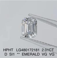 China 2.01 Carat D Color SI1 Clarity HPHT Lab Created Emerald Cut Diamond for Jewelry Applications for sale