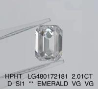 China 2.01 Carat D Color SI1 Clarity HPHT Lab Created Emerald Cut Diamond for Jewelry Applications for sale