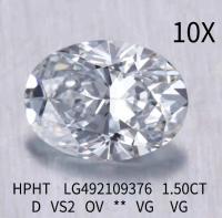 China 1.5 Carat Oval HPHT Lab Grown Diamond - D Color VS2 Clarity Excellent Cut for Jewelry Applications for sale