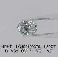 China 1.5 Carat Oval HPHT Lab Grown Diamond - D Color VS2 Clarity Excellent Cut for Jewelry Applications for sale