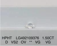 China 1.5 Carat Oval HPHT Lab Grown Diamond - D Color VS2 Clarity Excellent Cut for Jewelry Applications for sale