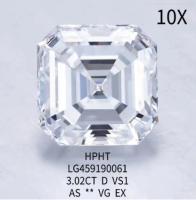 China 3.02 Ct D Color VS1 Clarity HPHT Lab-Grown Square Emerald Cut Diamond for Jewelry for sale