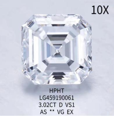 China 3.02 Ct D Color VS1 Clarity HPHT Lab-Grown Square Emerald Cut Diamond for Jewelry for sale