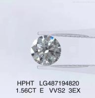 China 1.56 Carat E Color VVS2 3EX Round Brilliant HPHT Lab Grown Diamond for Jewelry Manufacturing for sale