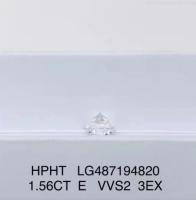 China 1.56 Carat E Color VVS2 3EX Round Brilliant HPHT Lab Grown Diamond for Jewelry Manufacturing for sale