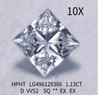 China 1.13 Ct D Color VVS2 Clarity Princess HPHT Lab Grown Diamond - Excellent Cut Synthetic Gemstone for Jewelry for sale