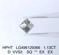 China 1.13 Ct D Color VVS2 Clarity Princess HPHT Lab Grown Diamond - Excellent Cut Synthetic Gemstone for Jewelry for sale