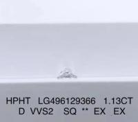 China 1.13 Ct D Color VVS2 Clarity Princess HPHT Lab Grown Diamond - Excellent Cut Synthetic Gemstone for Jewelry for sale