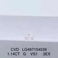 China 1.14 Carat Round Lab Grown Diamond G Color VS1 Clarity 3EX Cut CVD for Jewelry for sale