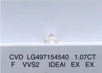 China 1.07 Ct F VVS2 Round IDEAL Cut CVD Lab Grown Diamond for Jewelry for sale
