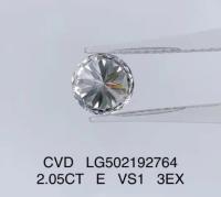 China 2.05ct E VS1 CVD Lab Grown Diamond Round Cut 3EX Loose Jewelry for sale