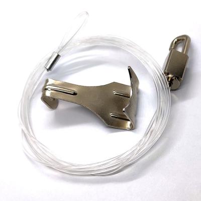 China Transparent Nylon Cable Ceiling Picture Hanging Systems Adjustments Hook Gripper Cable for sale