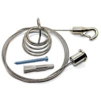 China Ceiling Light Suspension Cable Wire Rope Adjustable Length With Spring Hook Acoustic Panel System for sale